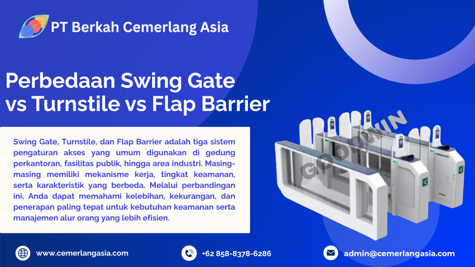 Perbedaan Swing Gate vs Turnstile vs Flap Barrier Gate