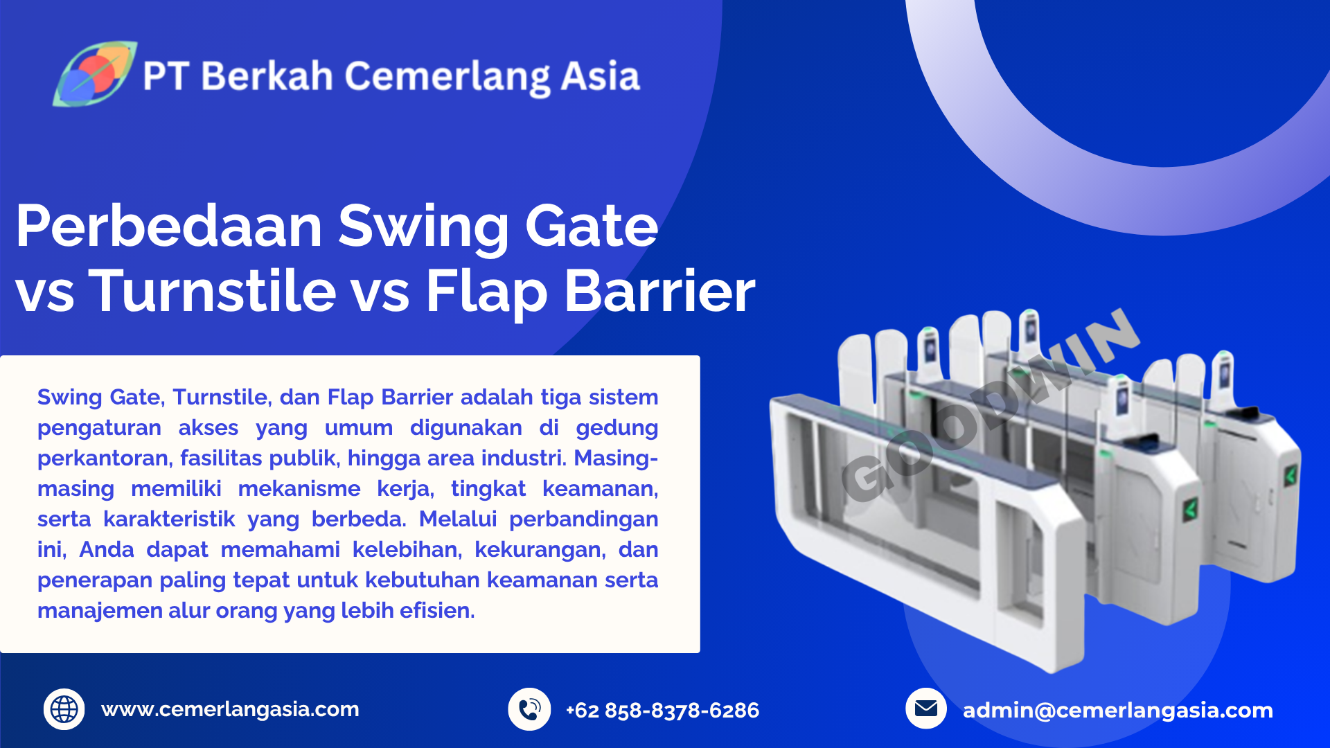 Perbedaan Swing Gate vs Turnstile vs Flap Barrier Gate
